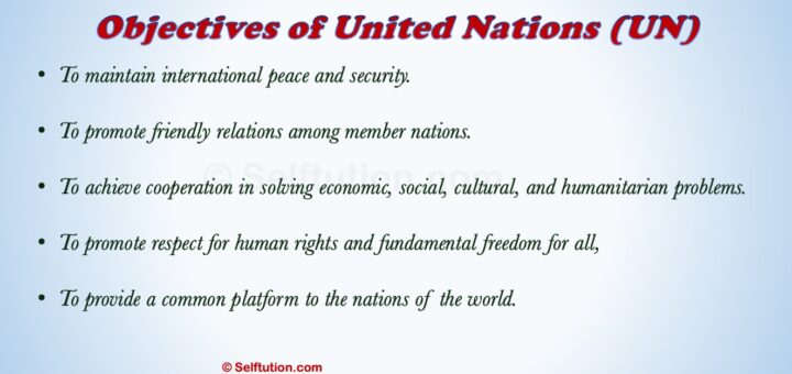 United Nations: History, Objective, Organs, Agencies » Selftution