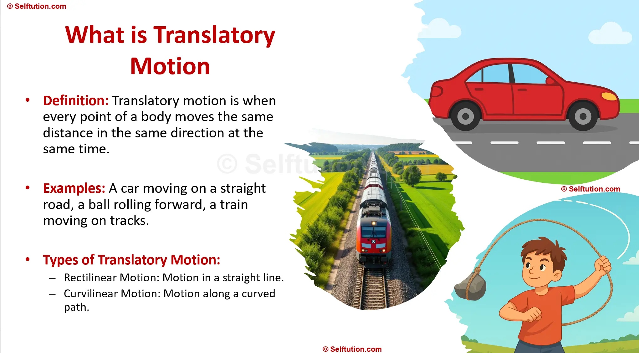 Translatory Motion: Linear, Rectilinear and Curvilinear Motions ...