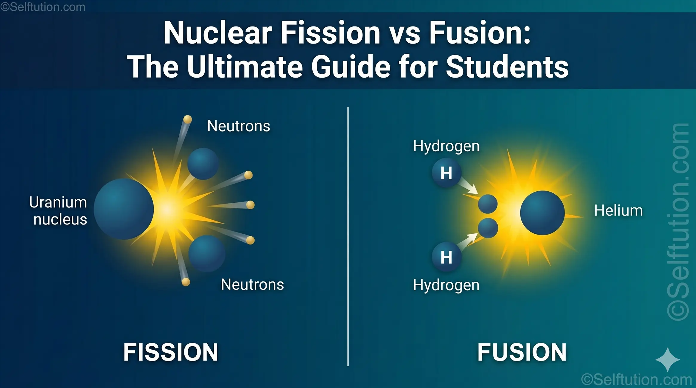 Nuclear Fission vs Fusion: The Ultimate Guide for Students » Selftution
